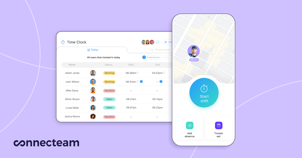 Employee Time Clock App - Try it 100% Free | Connecteam