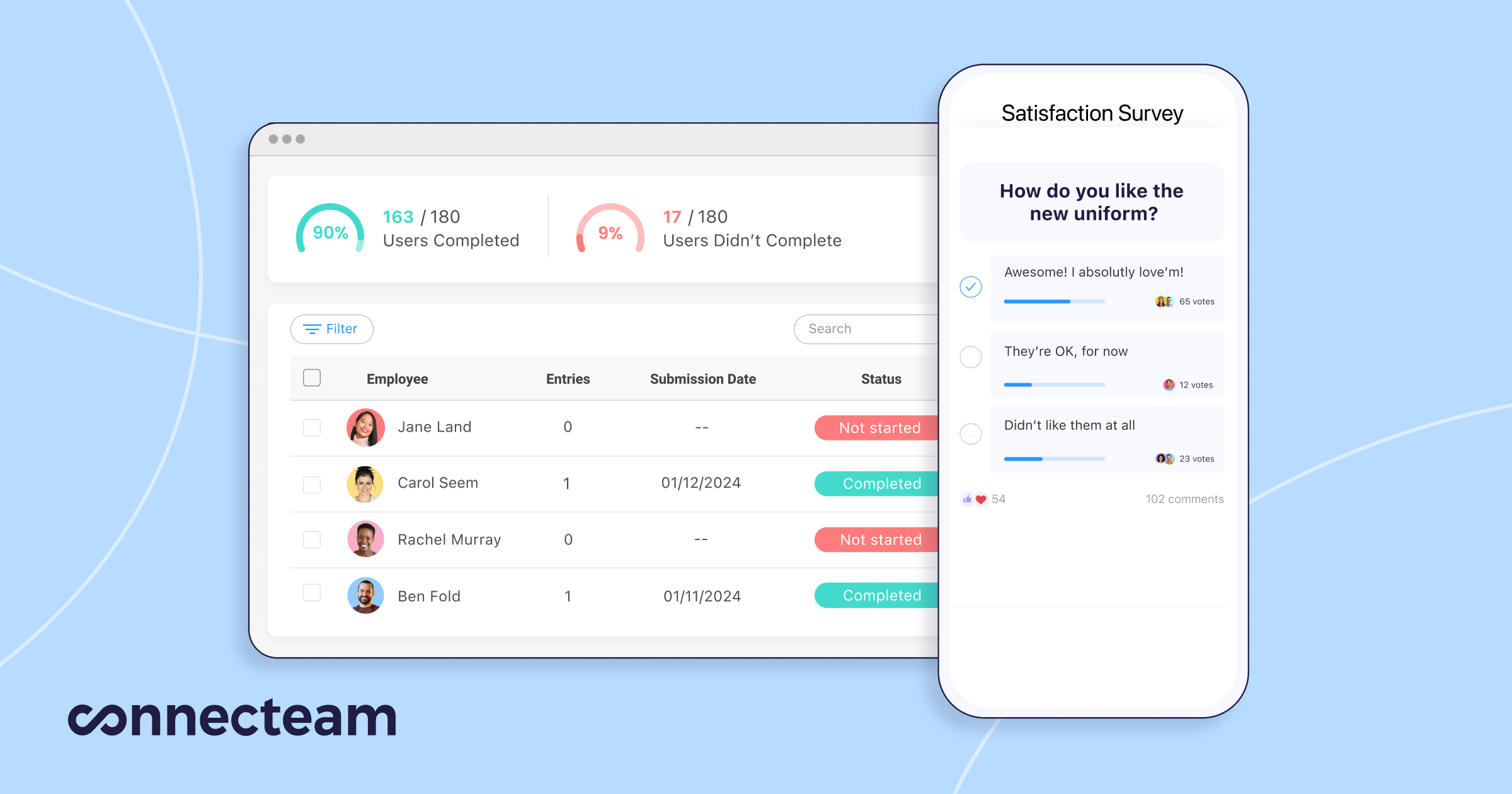 Employee Survey App - Try it 100% Free | Connecteam