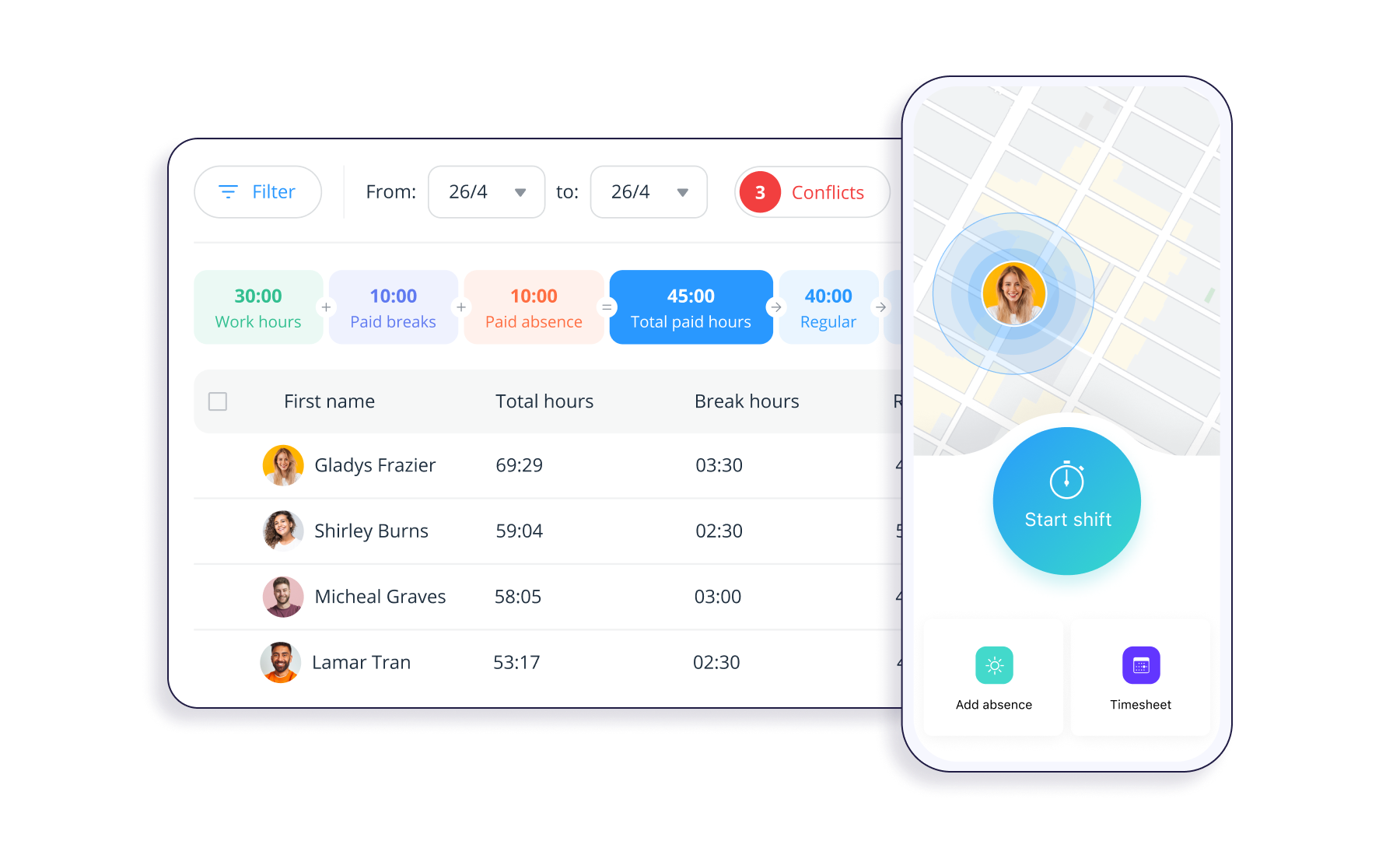 Employee Time Clock App - Try it 100% Free | Connecteam